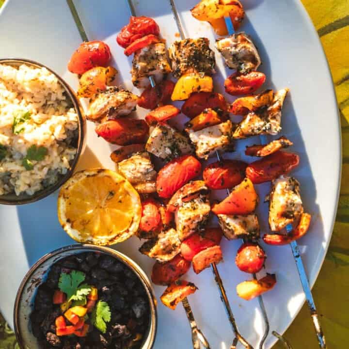 Grilled Swordfish and Vegetable Kebabs | Our Table 4 2
