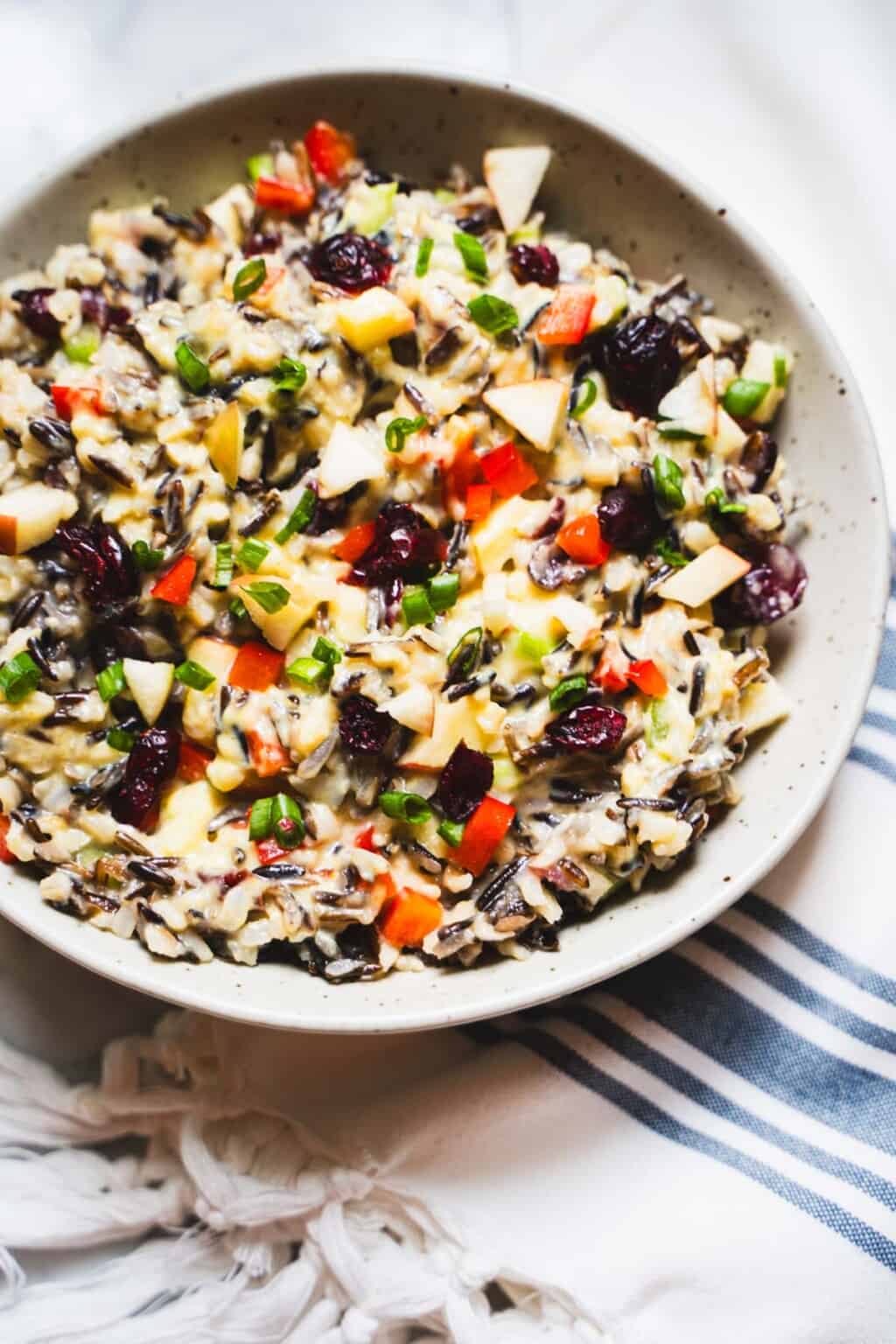 Cold Curried Wild Rice Salad Recipe with apples + cranberries | Our ...