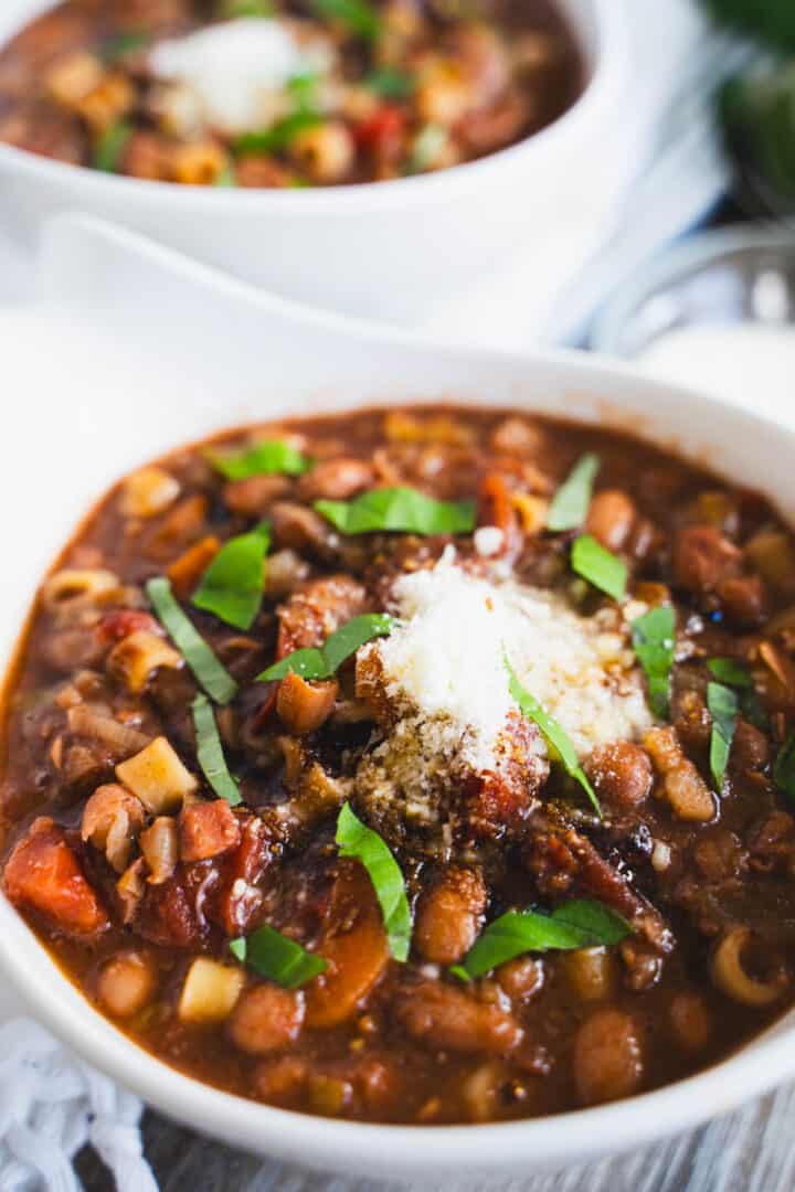Authentic Pasta Fagioli with Pancetta Recipe (Pasta and Bean Soup)