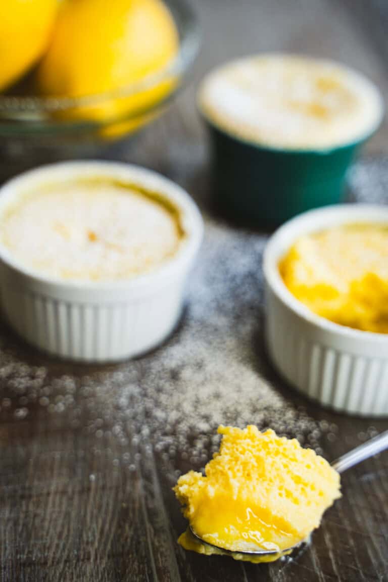 Old Fashioned Small Batch Lemon Pudding Cake Dessert Cups | Our Table 4 ...