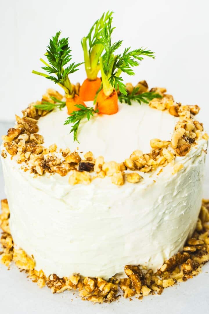 Small 6-inch Carrot Walnut Layer Cake Recipe | Our Table 4•2 by Pam Werley