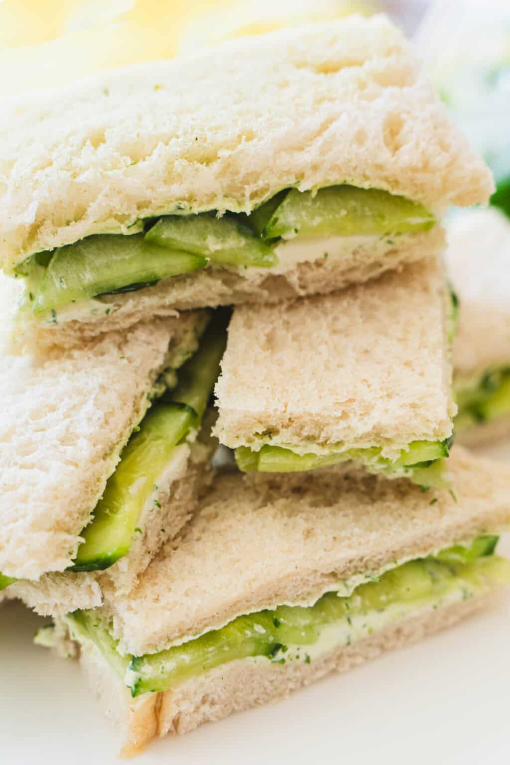 Traditional Cucumber Sandwiches with Dill and Cream Cheese | Our Table 4 2