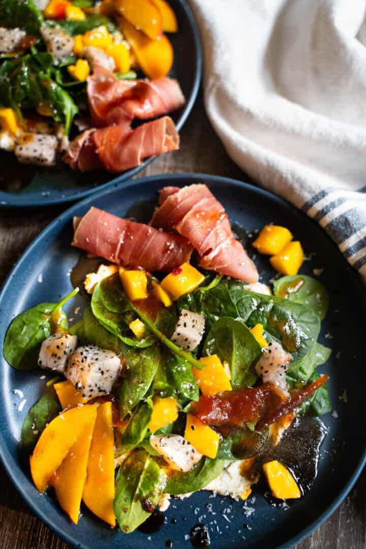 Dragon Fruit and Mango Spinach Salad Recipe with Jam Vinaigrette | Our ...